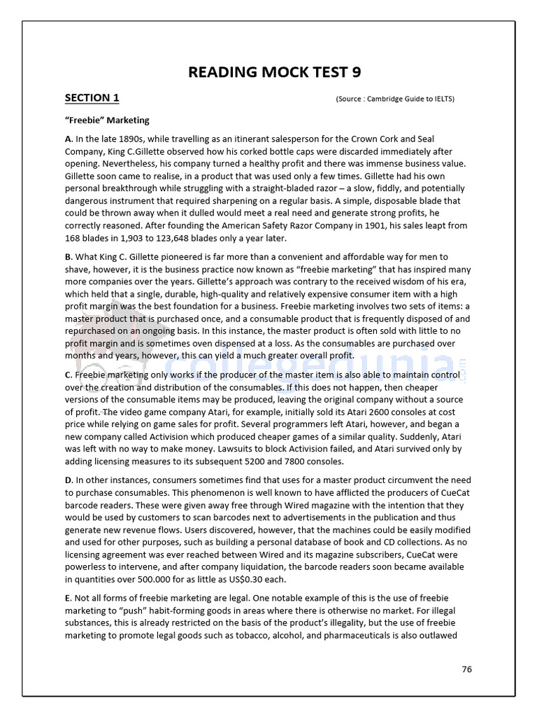 Academic Reading - Test 9 | PDF