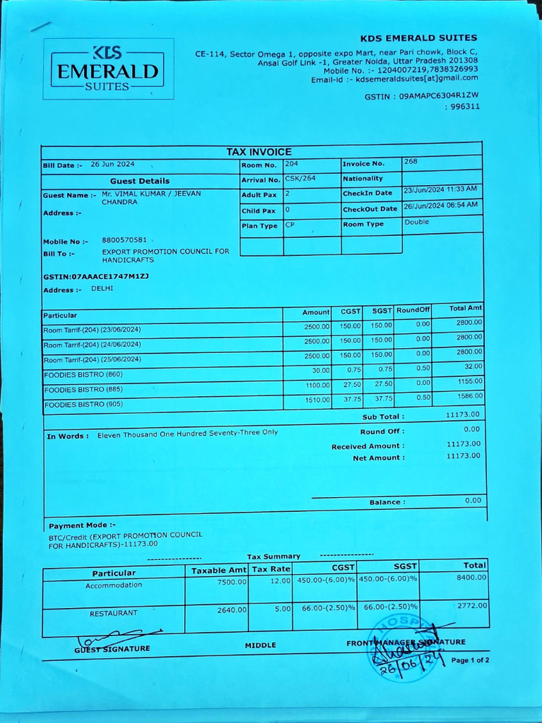 Suites: Tax Invoice | PDF