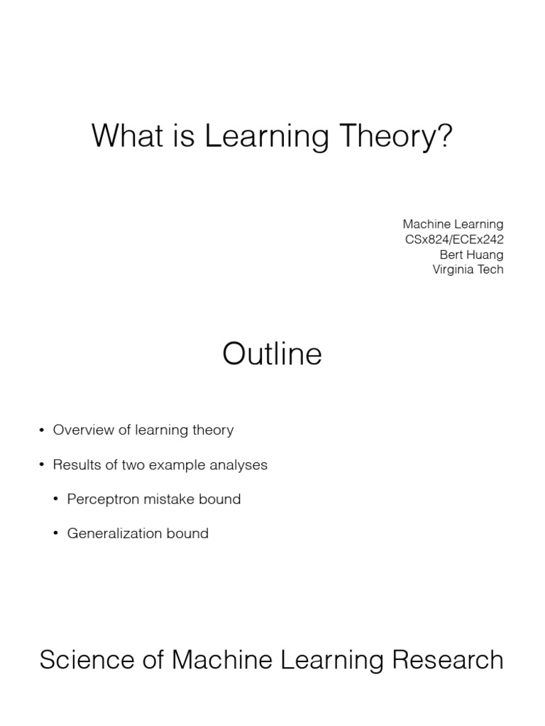 22-What Is Learning Theory | PDF
