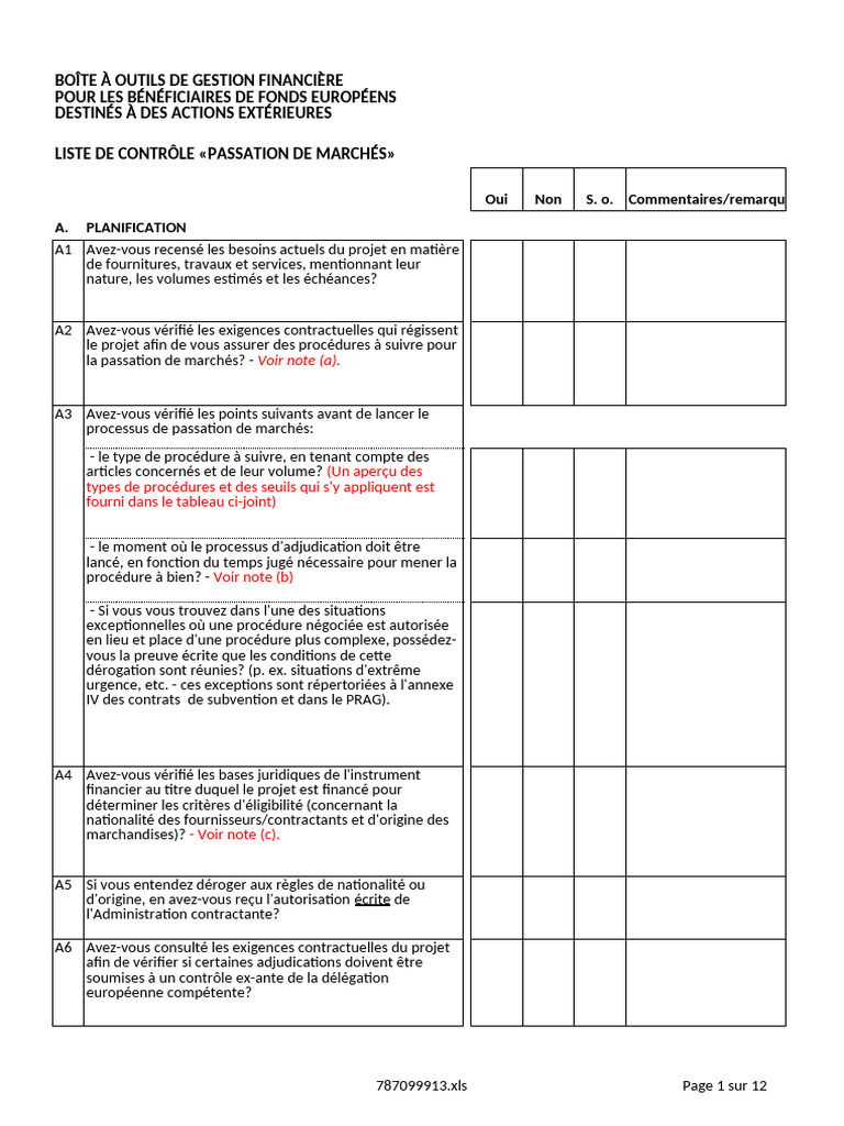 Module3-Procurement-Checklist FR 0 | PDF