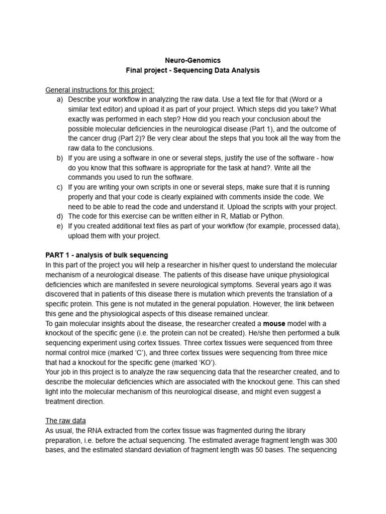 Neuro Genomics Project | PDF