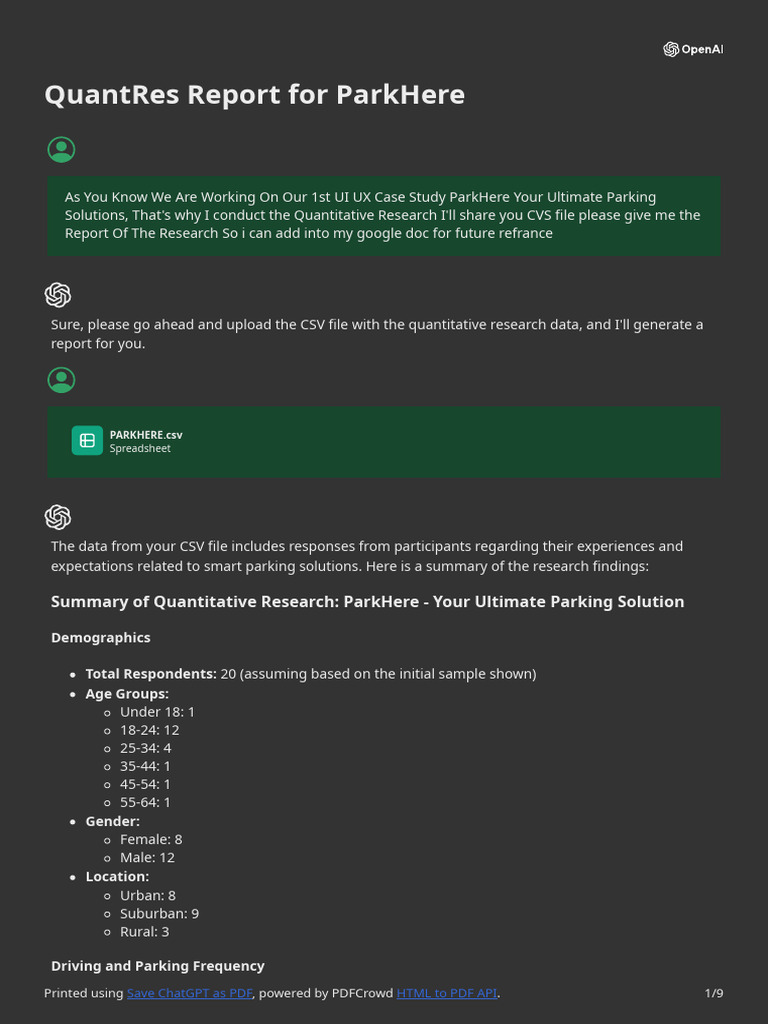 QuantRes Report For ParkHere | PDF