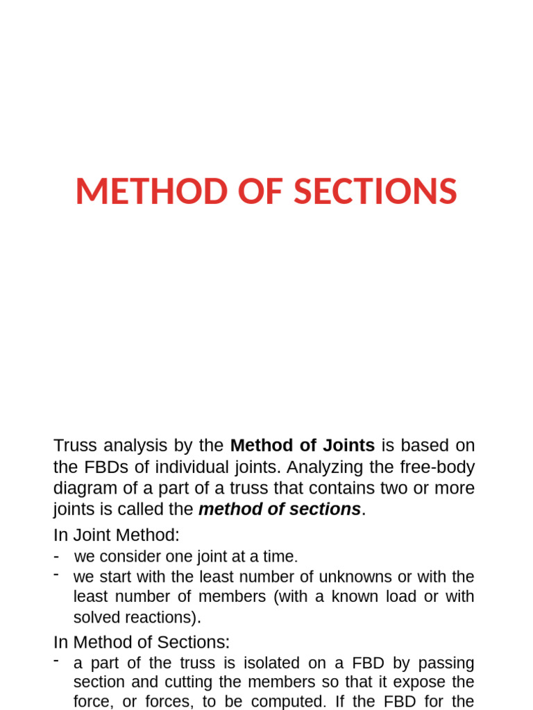 Method of Sections | PDF