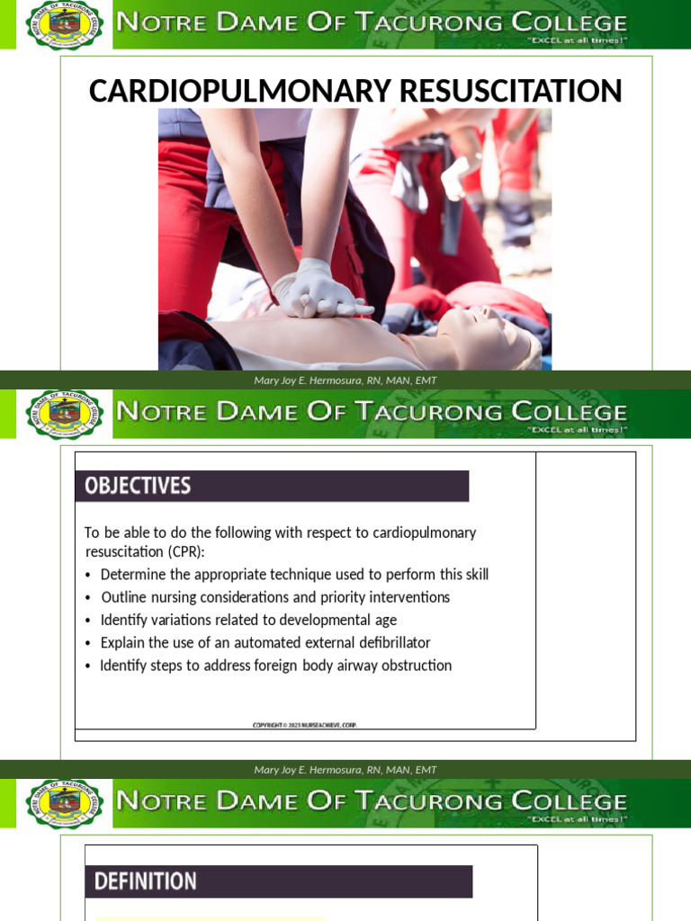 Cardiopulmonay Resuscitation | PDF