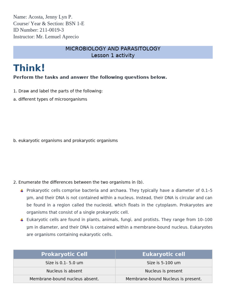 Lesson 1 - Think | PDF