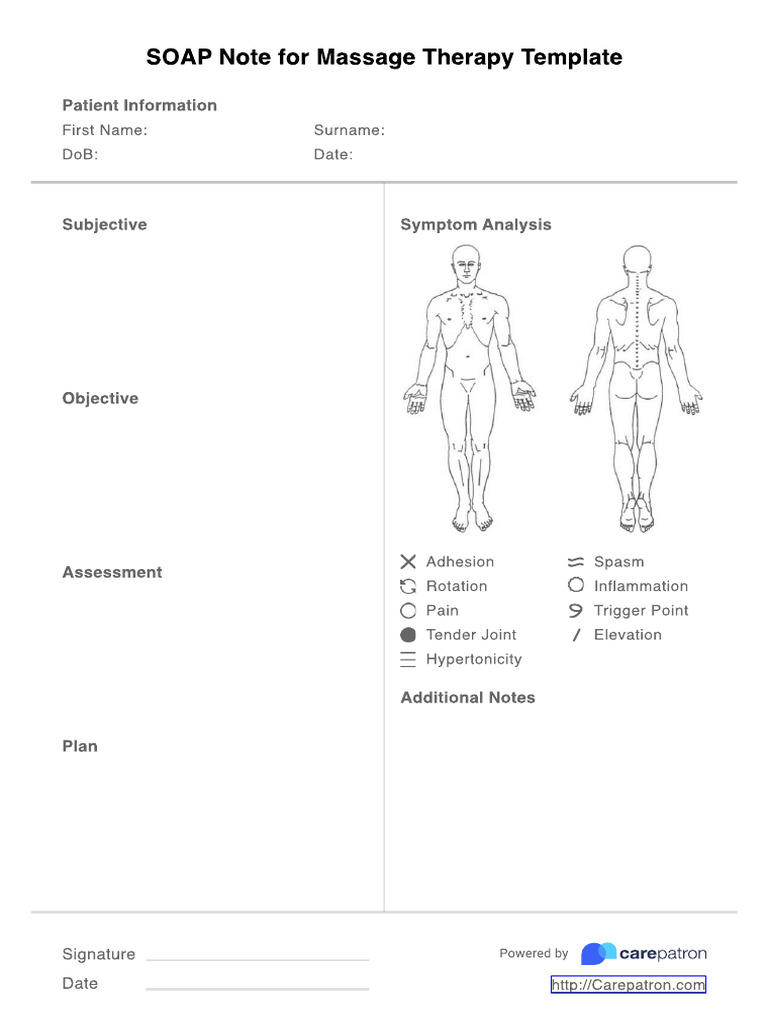 Soap Notes For Massage Therapy Template | PDF