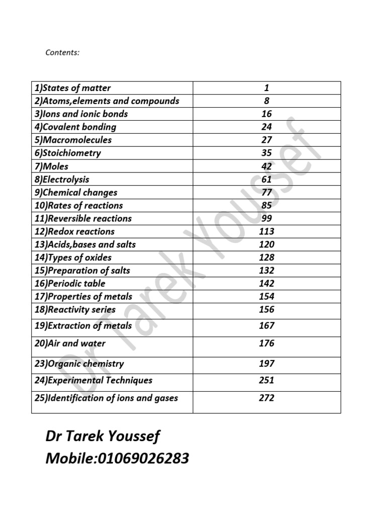 Chemistry Notes IGCSE Edexcel | PDF