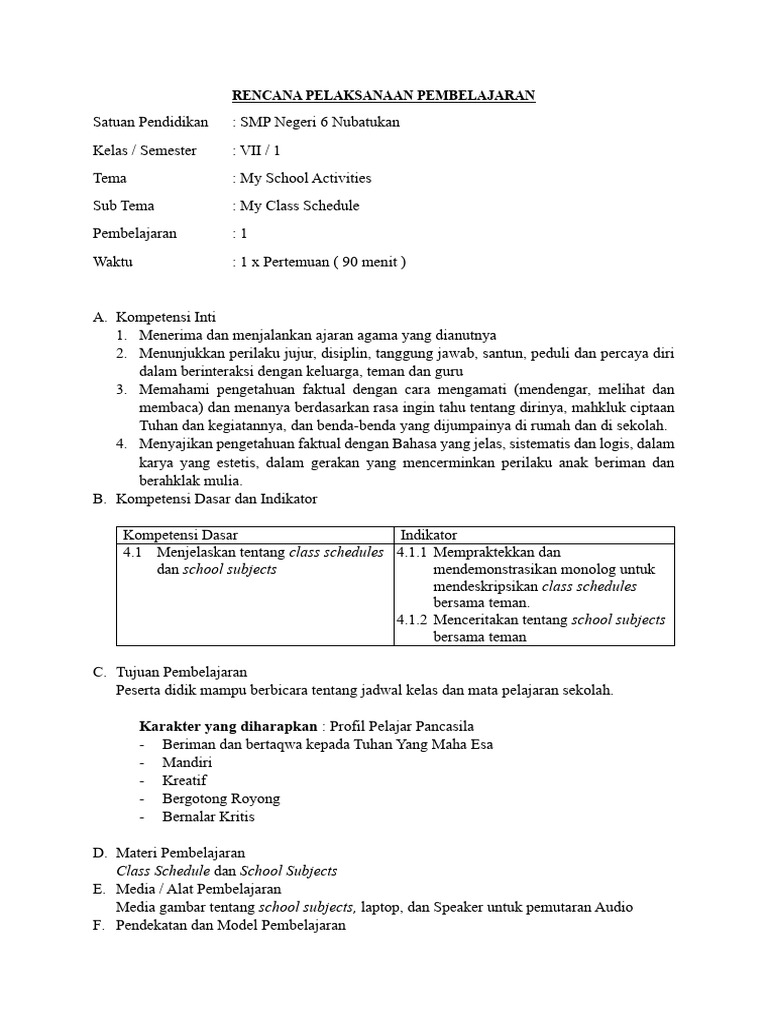 RPP Observasi Bing | PDF