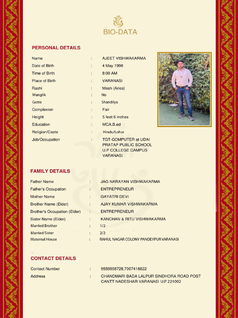 Ajeet Bio Data | PDF