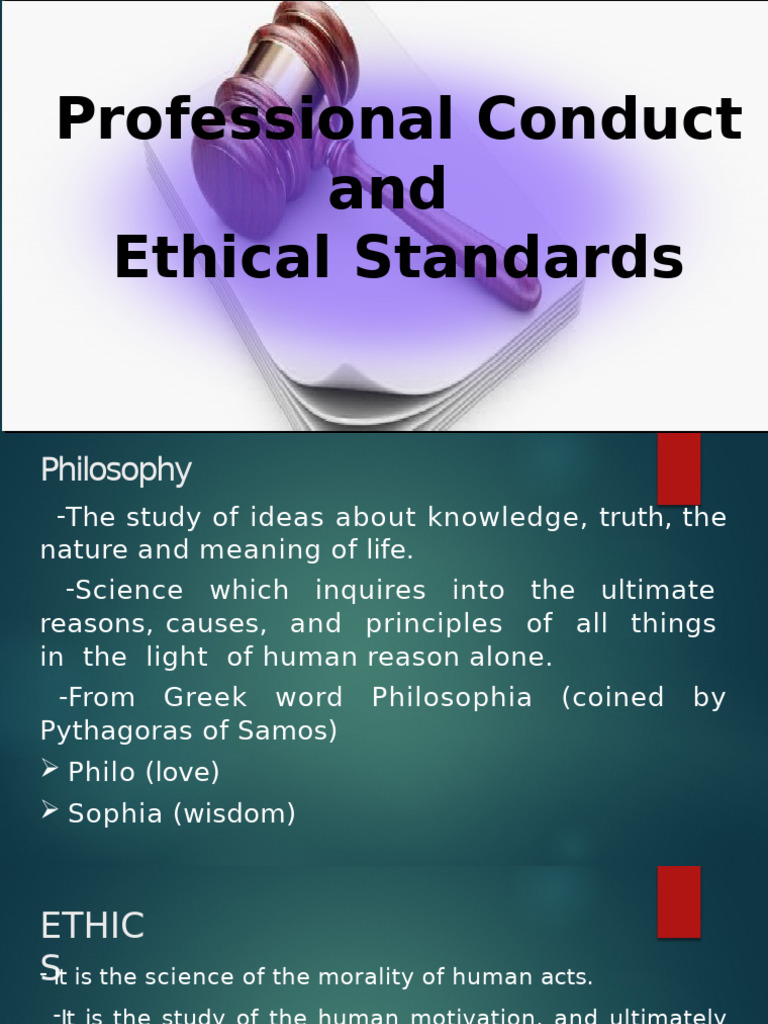 Professional Conduct and Ethical Standards | PDF