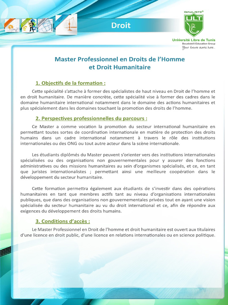 Master Droit Fiche Descriptive | PDF