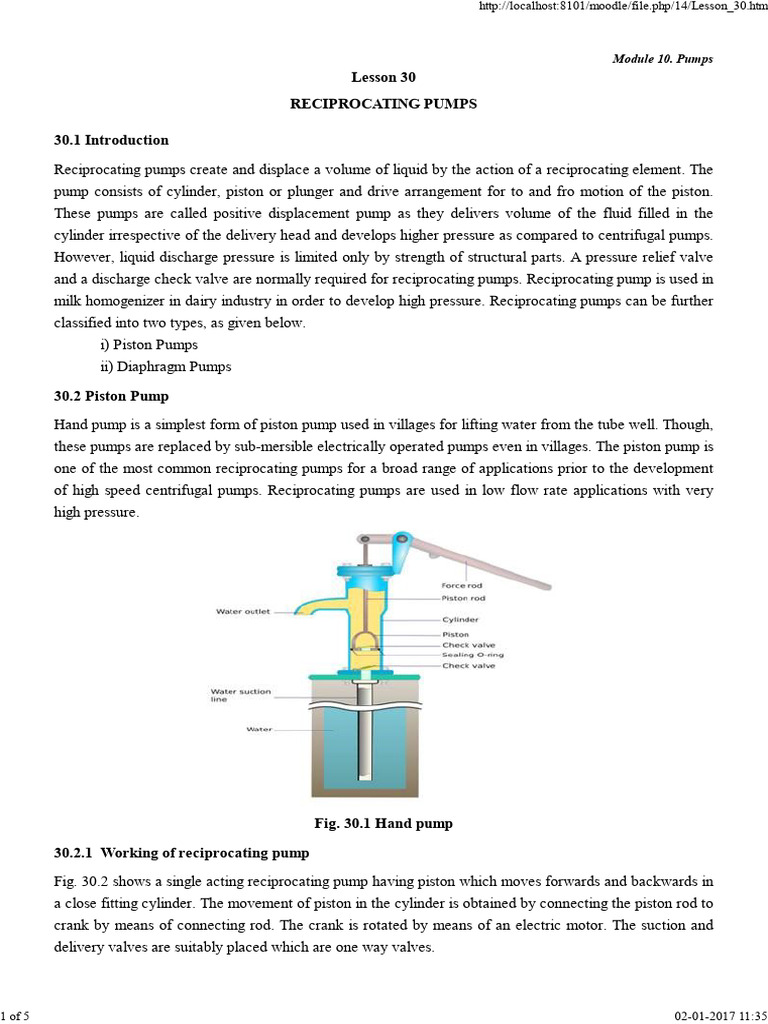 Reciprocating Pumps | PDF