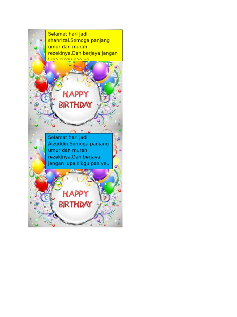 Kad Birthday | PDF
