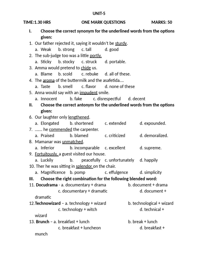Unit 5 | PDF | Verb | Language Arts & Discipline