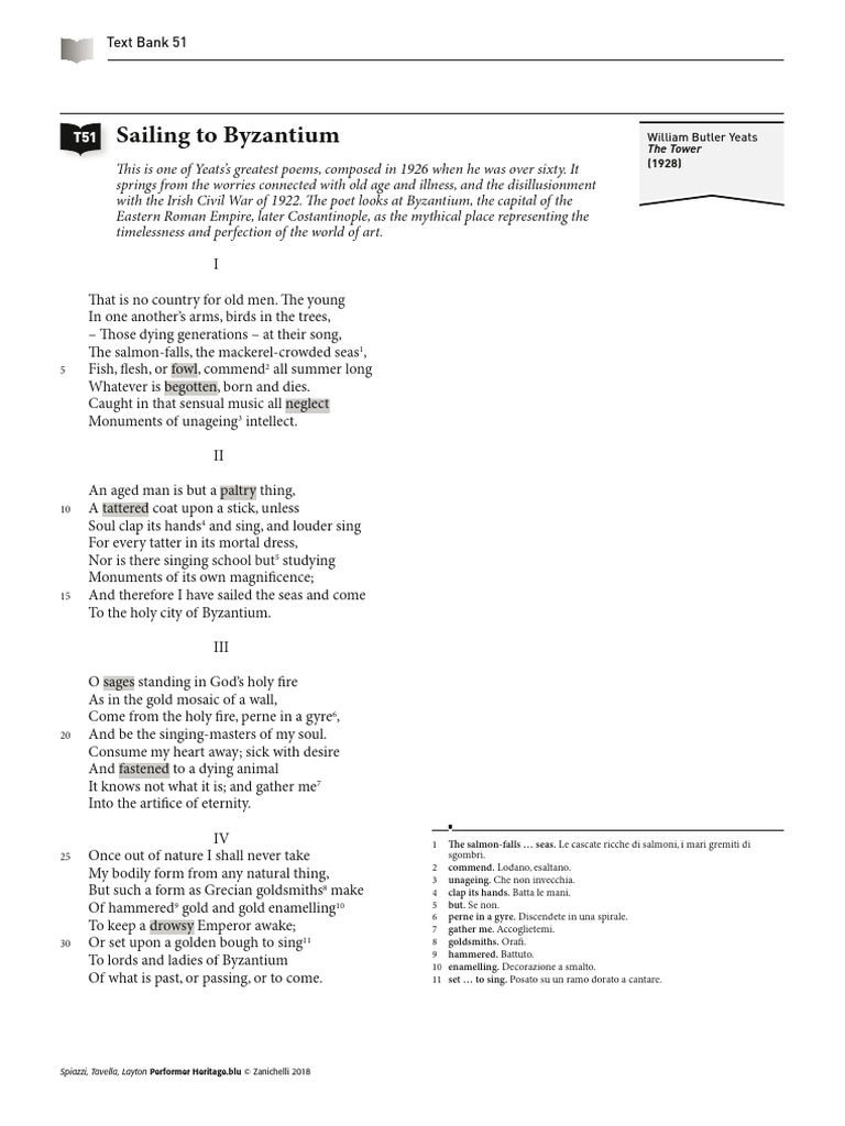 TB51 Yeats Sailing To Byzantium | PDF