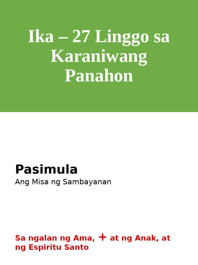 Mass Complete Tagalog | PDF | Philippines | Religion & Spirituality