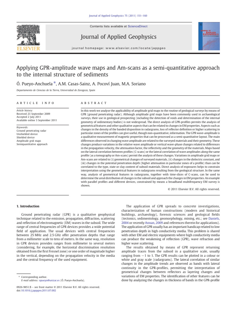 GPR Amplitude Maps for Sediment Analysis | PDF | Waves | Earth Sciences