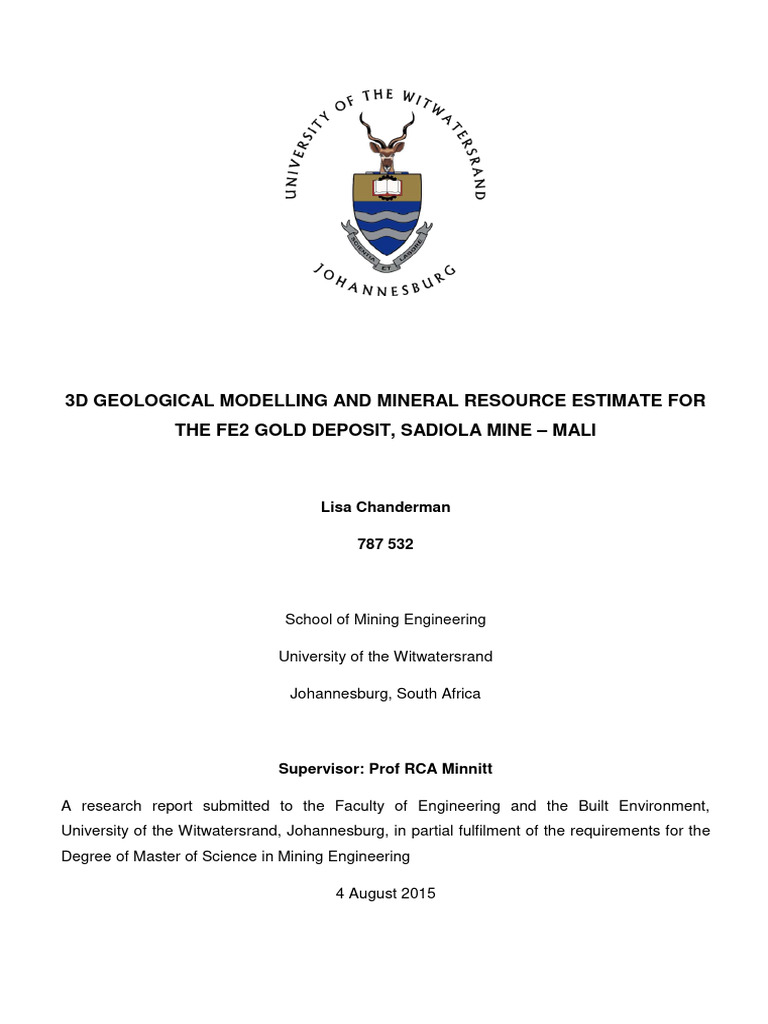 3D Geological Modelling and Mineral Reso | PDF | Mining