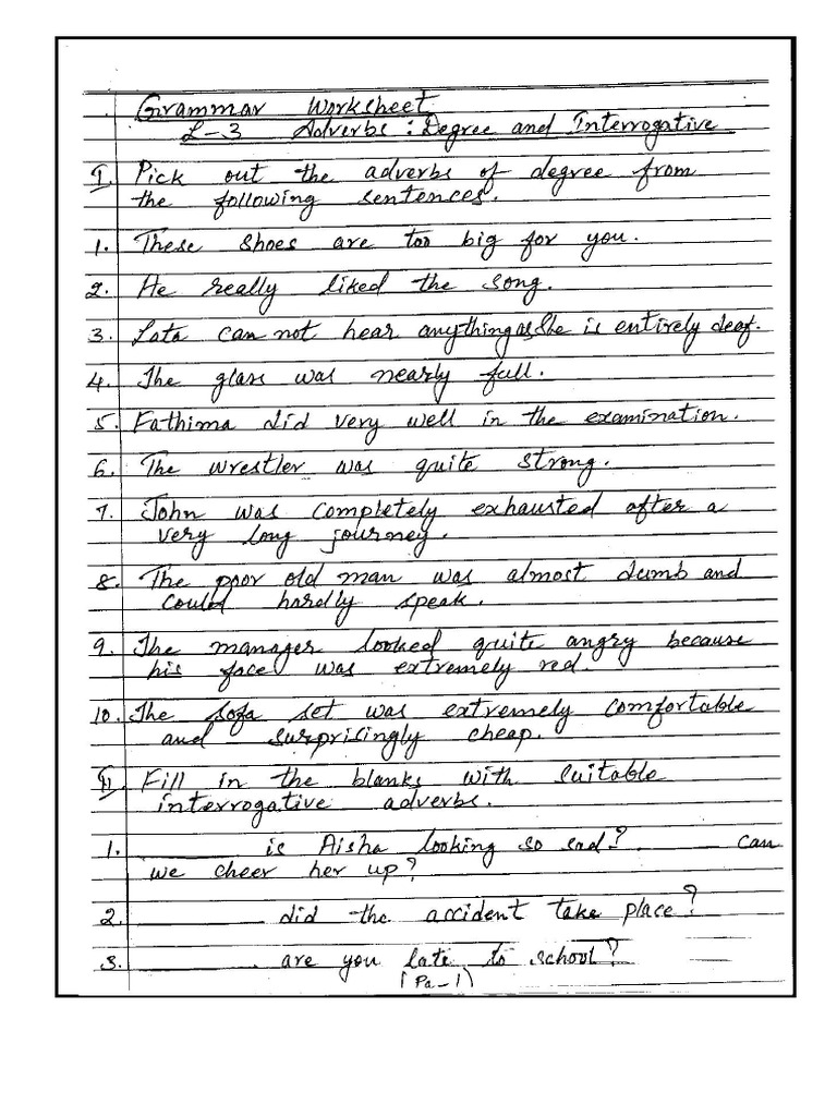 CBSE Class 5 English Worksheet - Grammer Worksheet | PDF