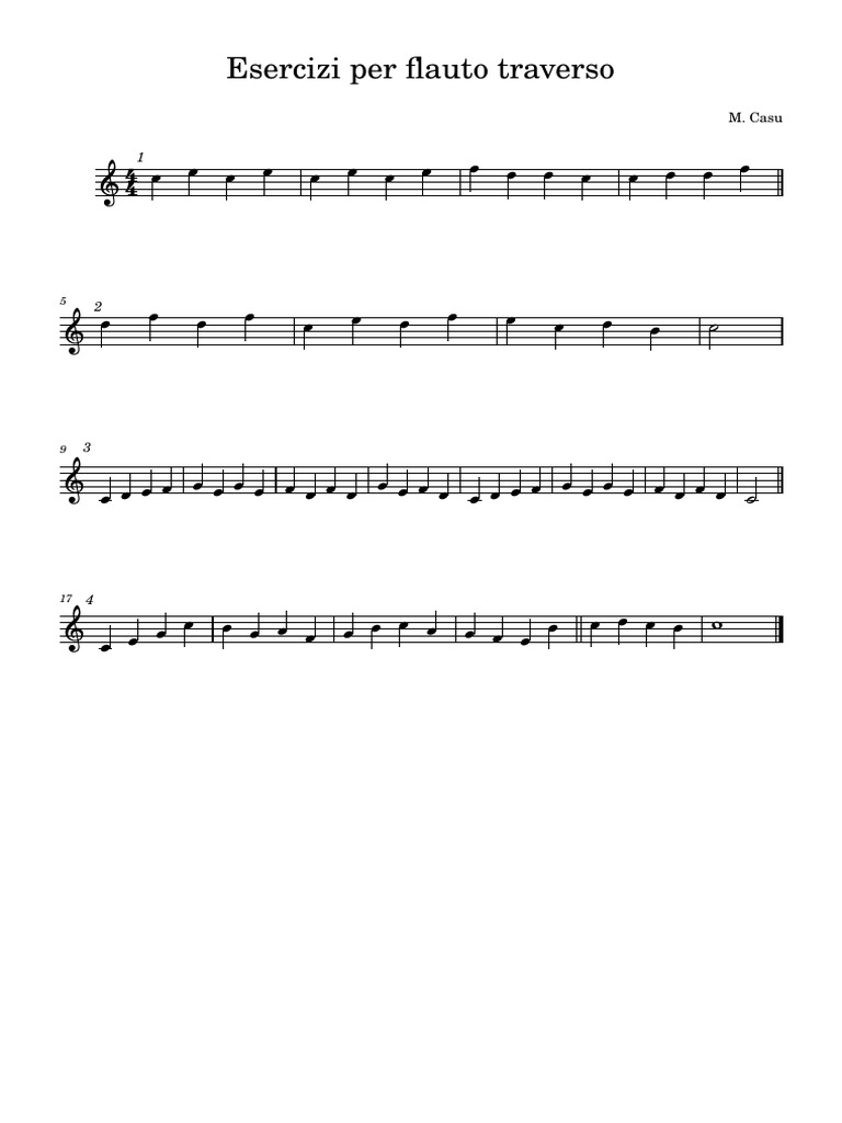 Esercizi Per Flauto Traverso | PDF