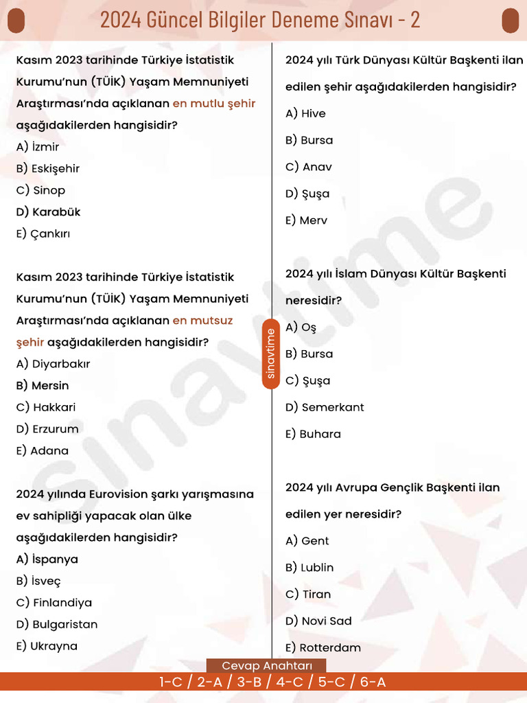2024 Kpss Guncel Bilgiler 2 | PDF