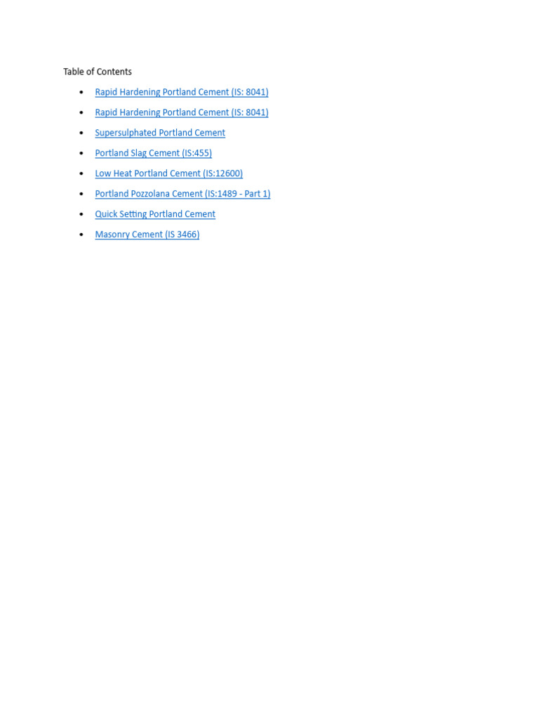 Types of Cement | PDF