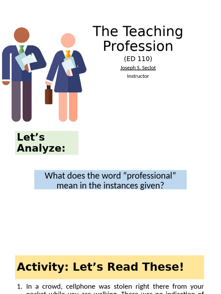 Unit 1 - Teaching Profession | PDF