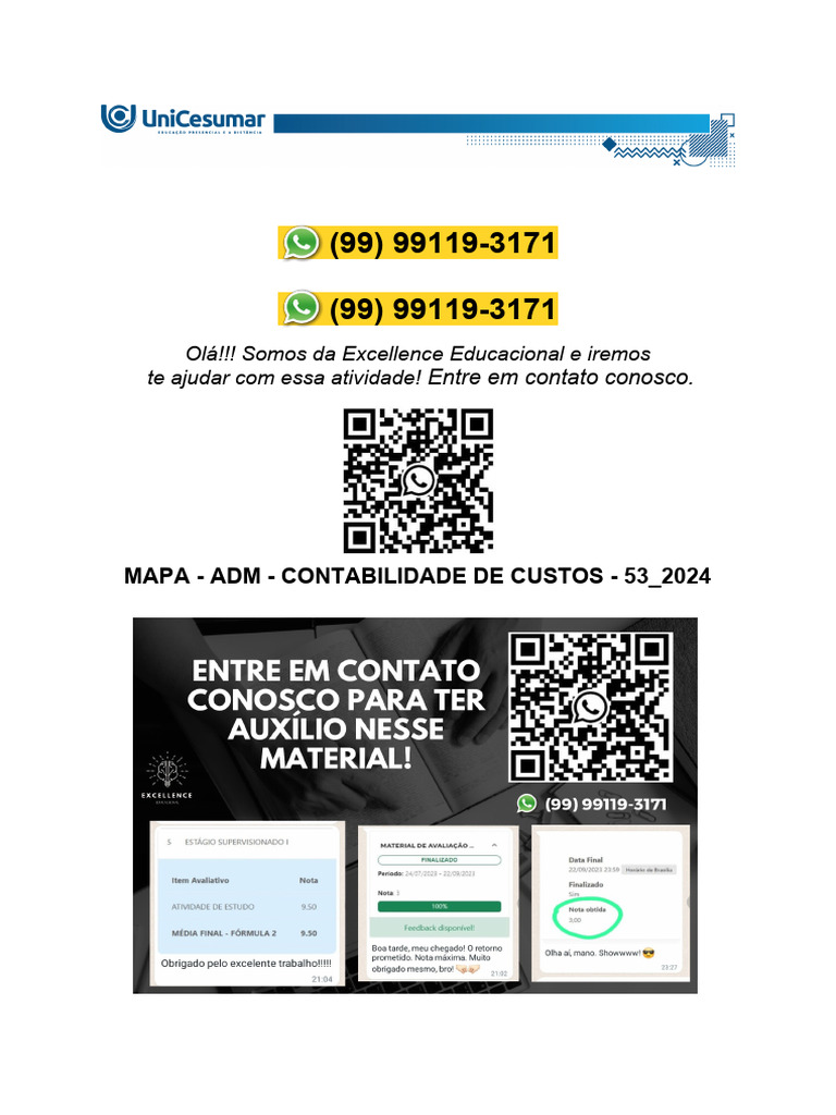 3 - Dos Custos Identificados, Classifique-Os em Material Direto, Mão de ...