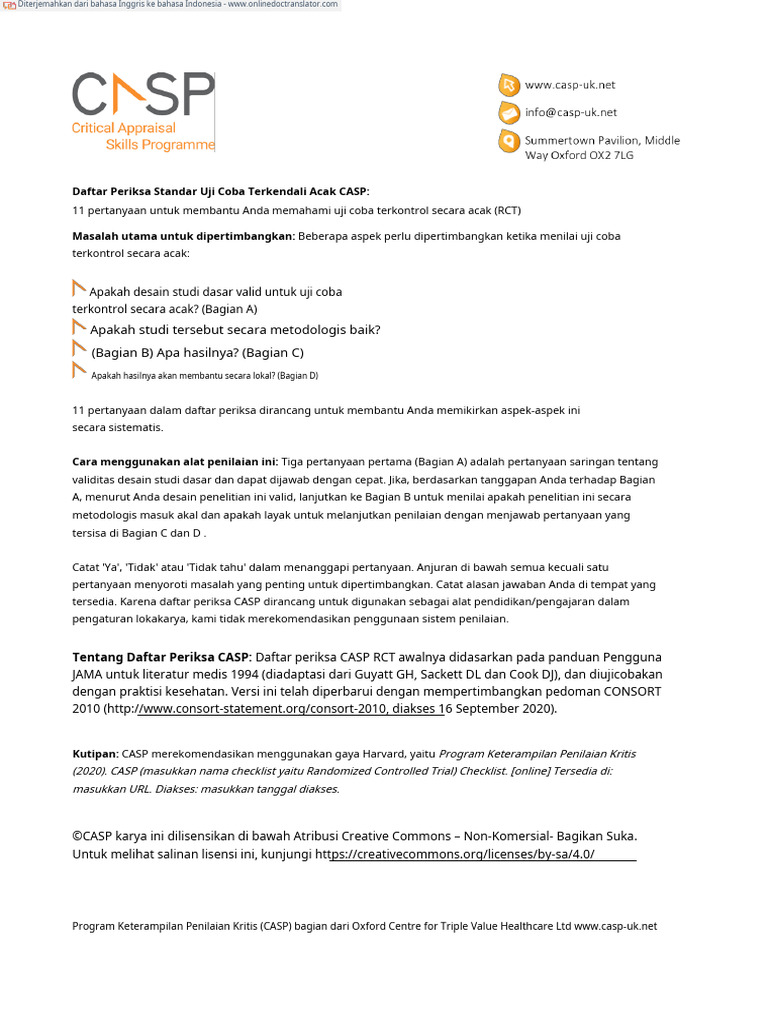 CASP RCT Checklist PDF Fillable Form - En.id | PDF