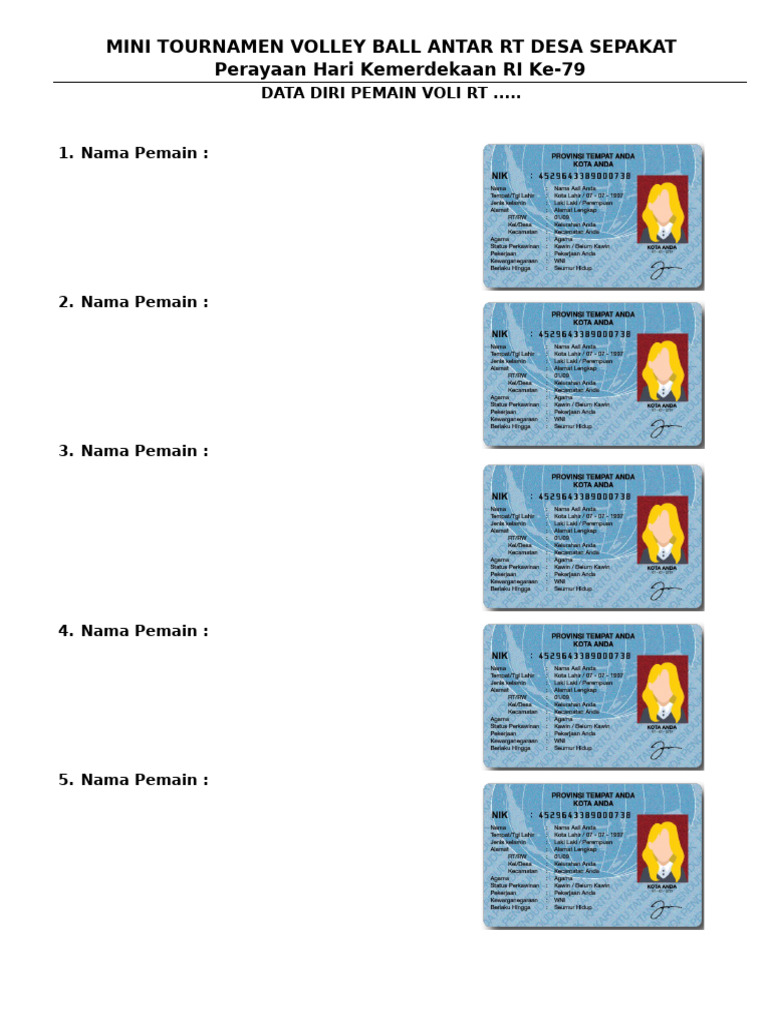 Biodata Pemain Voli Pdf