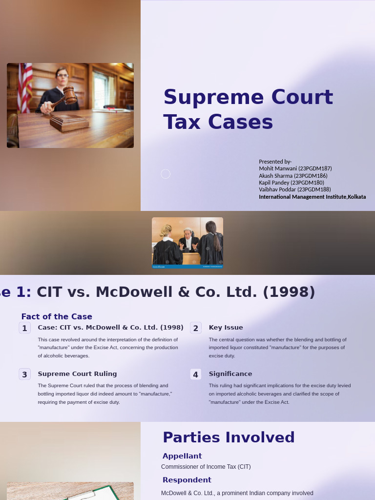 Exploring High Court and Supreme Court Tax Cases | PDF