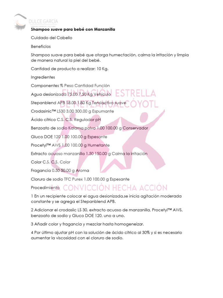 Formula Shampoo | PDF