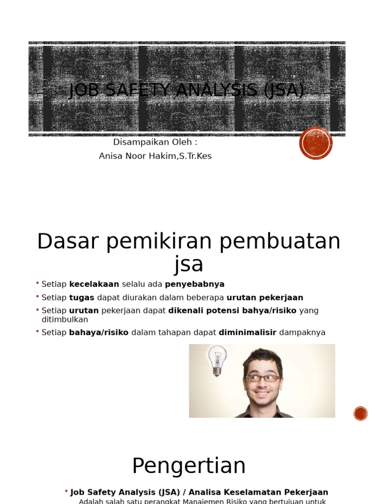 Job Safety Analysis (Jsa) | PDF