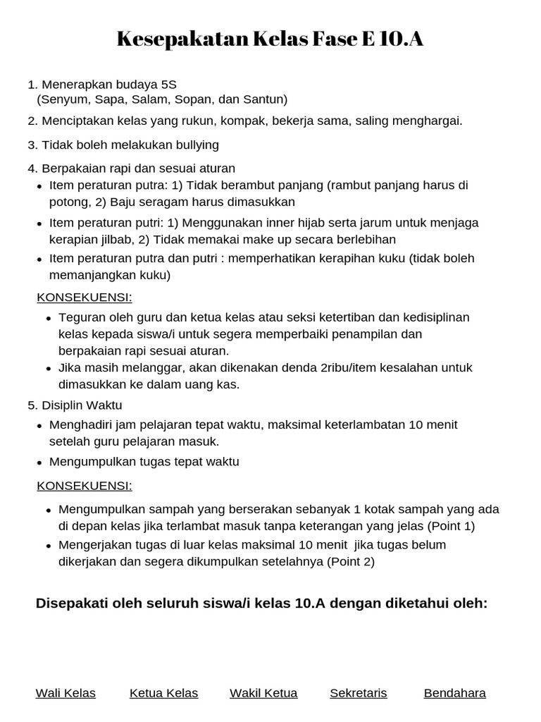 Kesepakatan Kelas Pdf