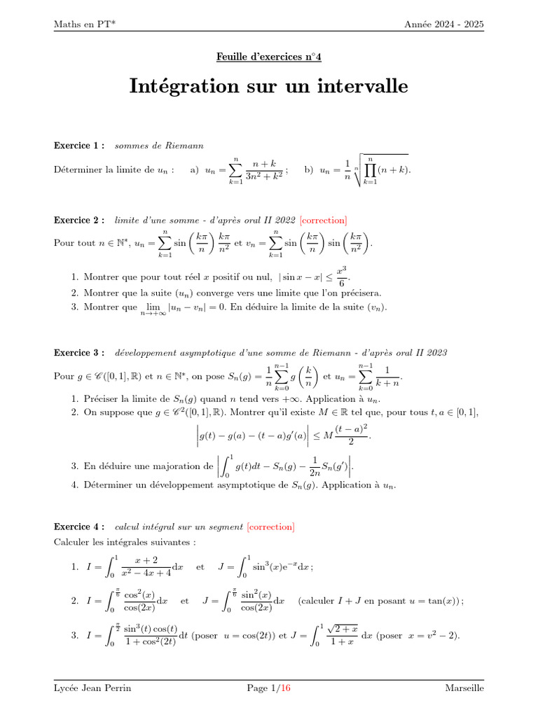 Integration Exos | PDF