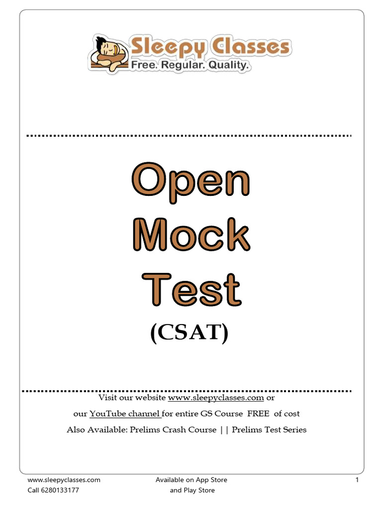 CSAT Open Mock Test | PDF