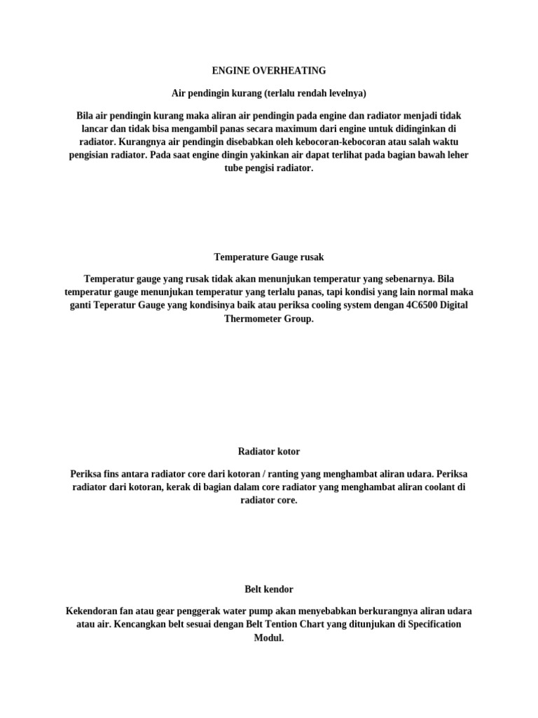 Engine Overheat | PDF