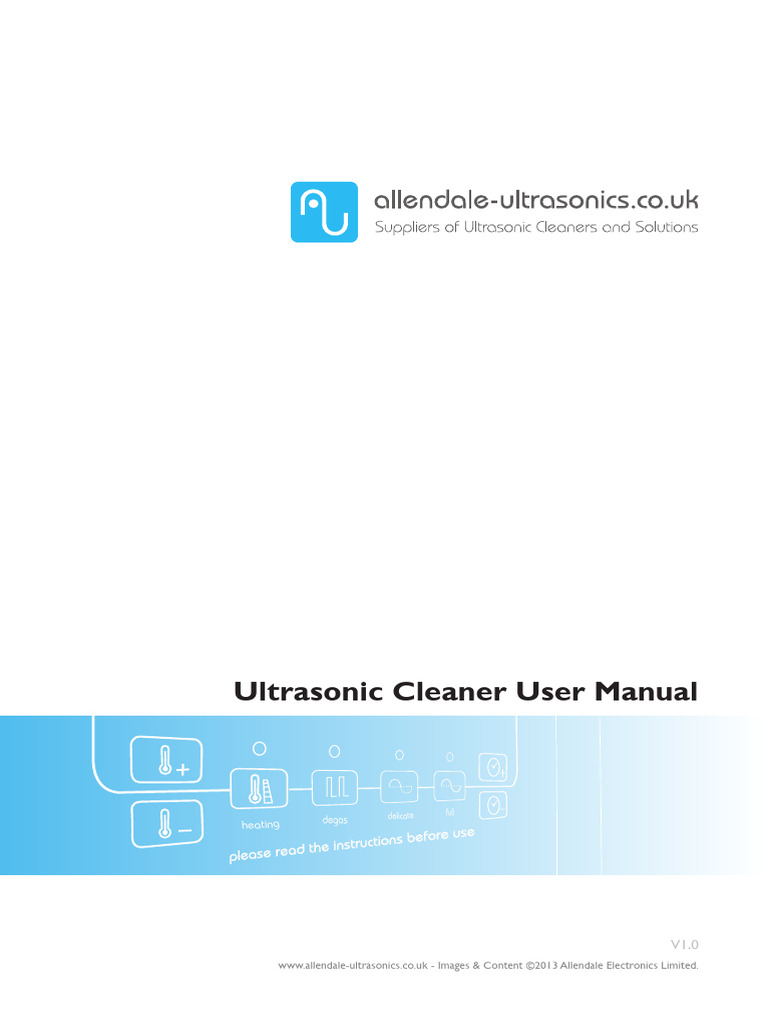 Allendale Ultrasonic Cleaner Manual | PDF | Ultrasound | Materials