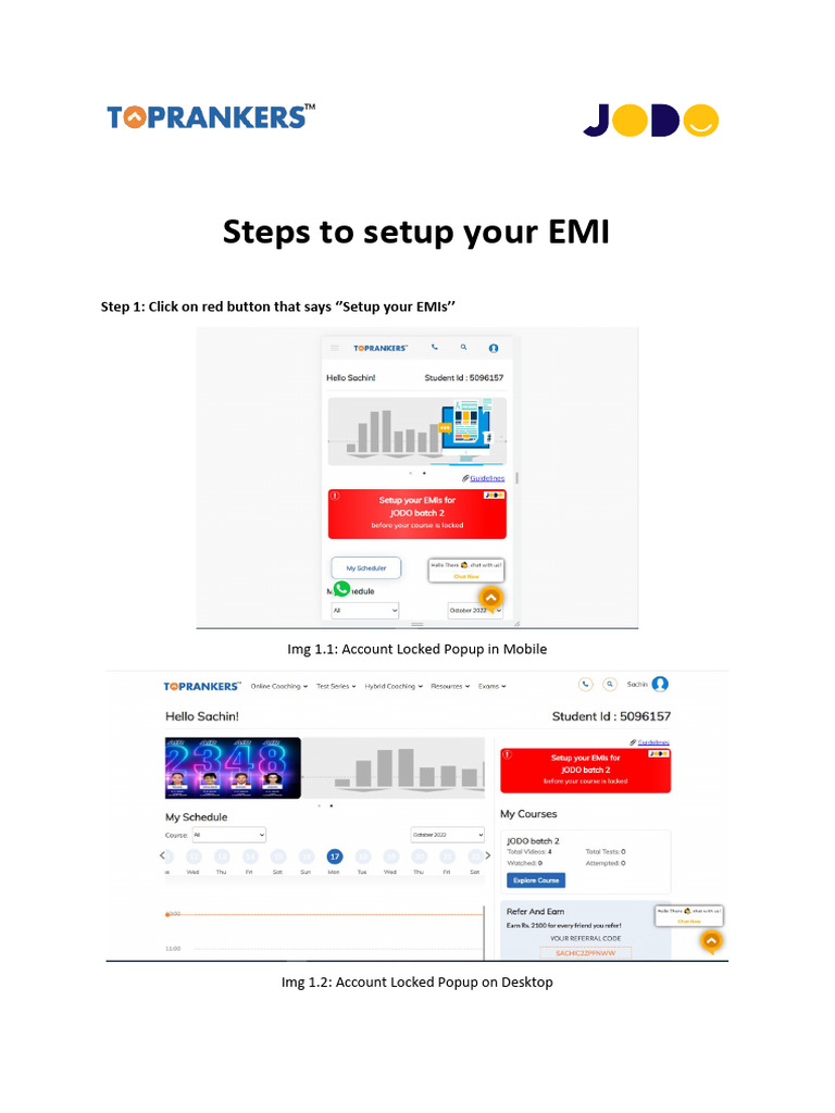 Guidelines Setup Your EMI Dashboard | PDF