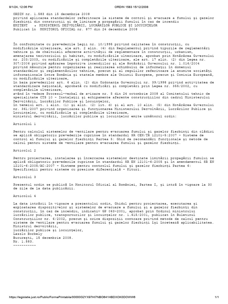 Ordin 1583 15 - 12 - 2008 | PDF