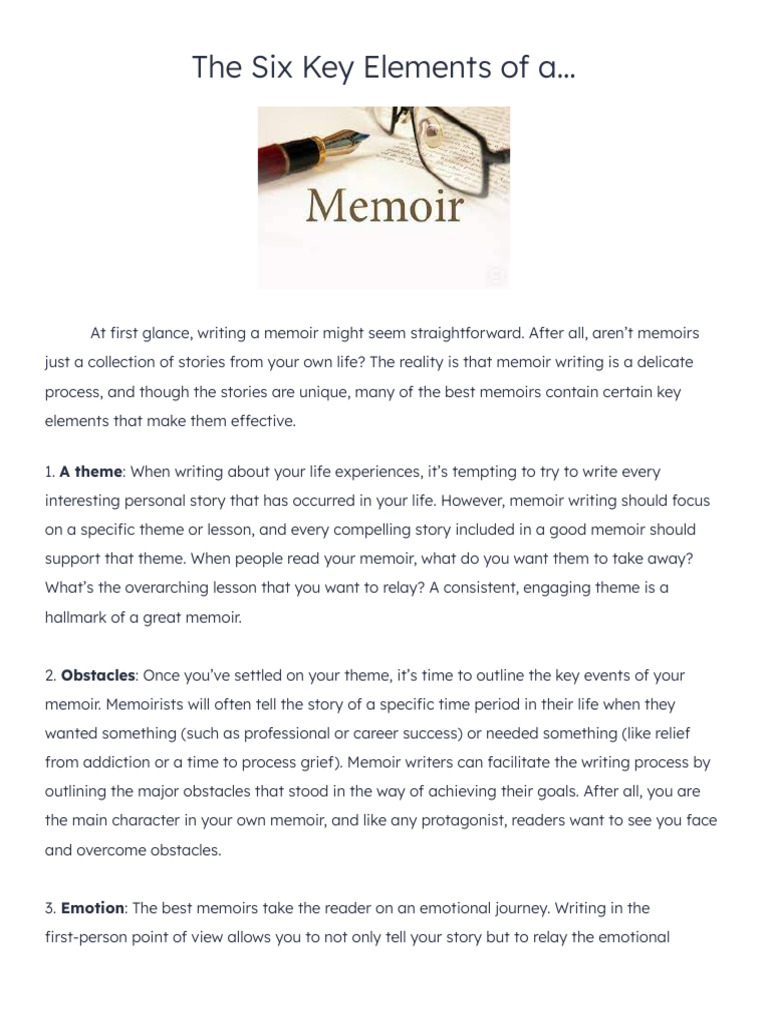 Parts of A Memoir | PDF