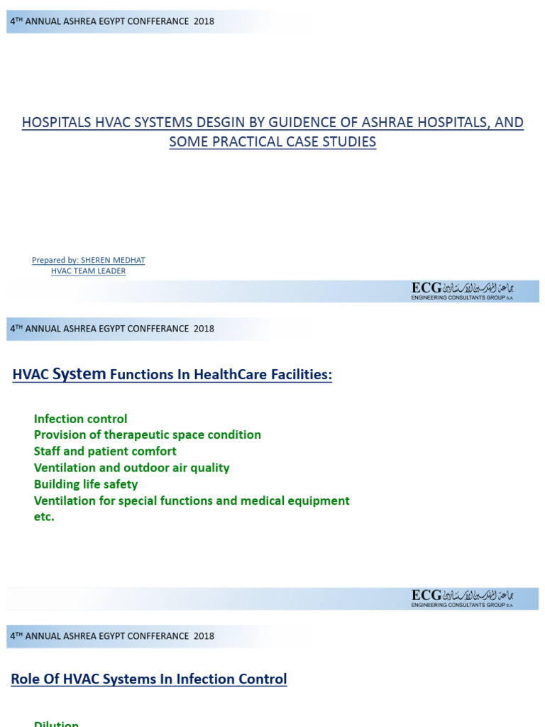 Hospitals Hvac Systems Desgin - Ecg | PDF