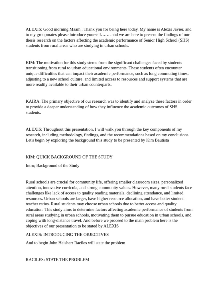 SCRPT For The Presentation | PDF