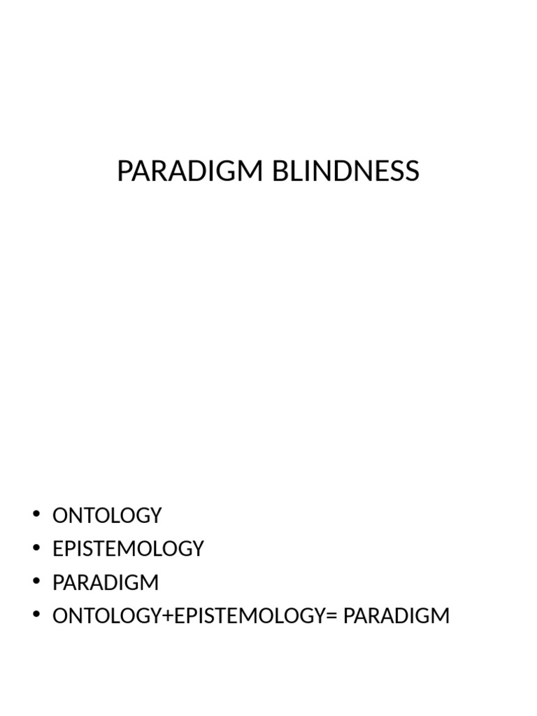 Ontology, Epistemology and Paradigm | PDF
