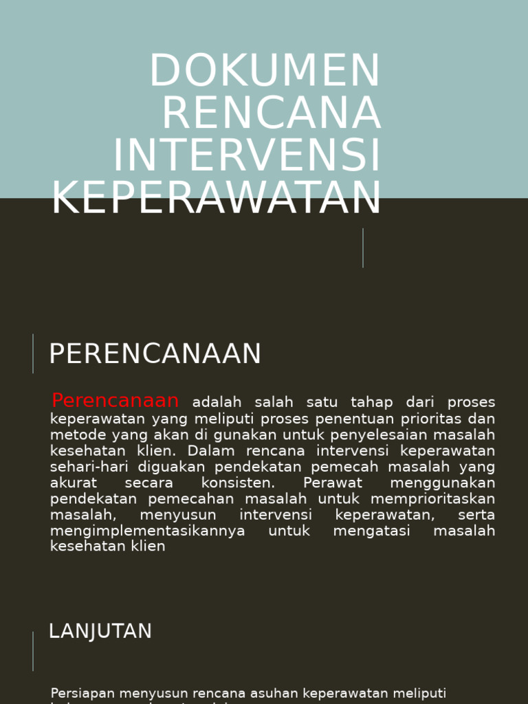 DOKUMEN RENCANA INTERVENSI KEPERAWATAN PP | PDF