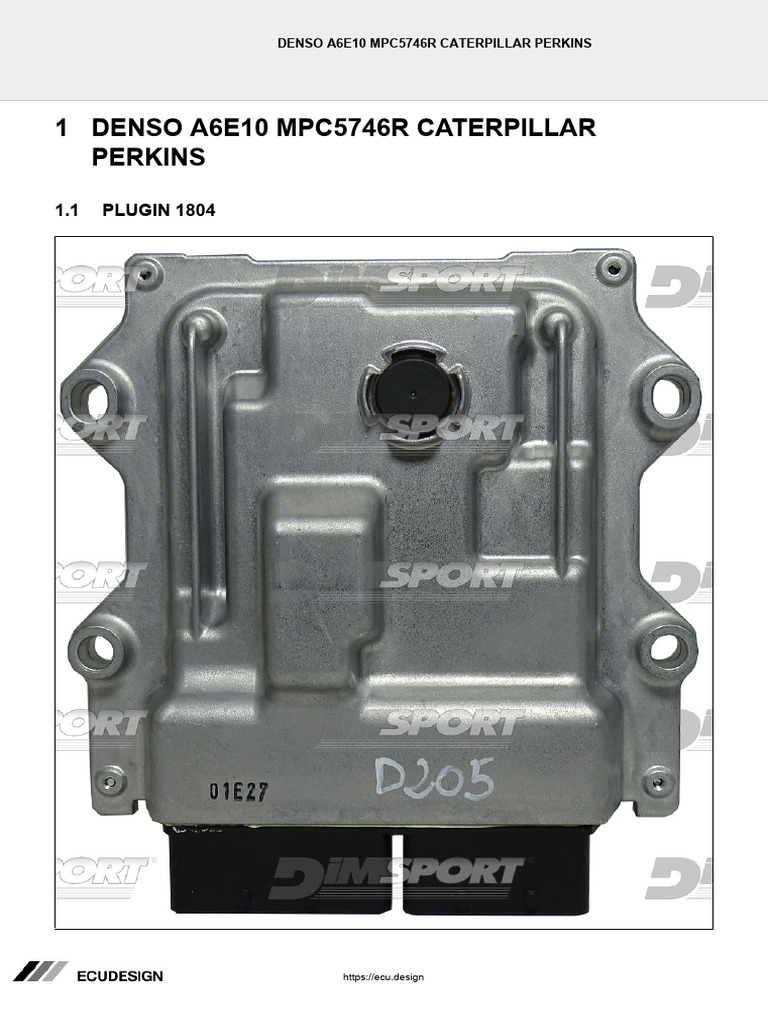 Denso A6e10 mpc5746r Caterpillar Perkins | PDF