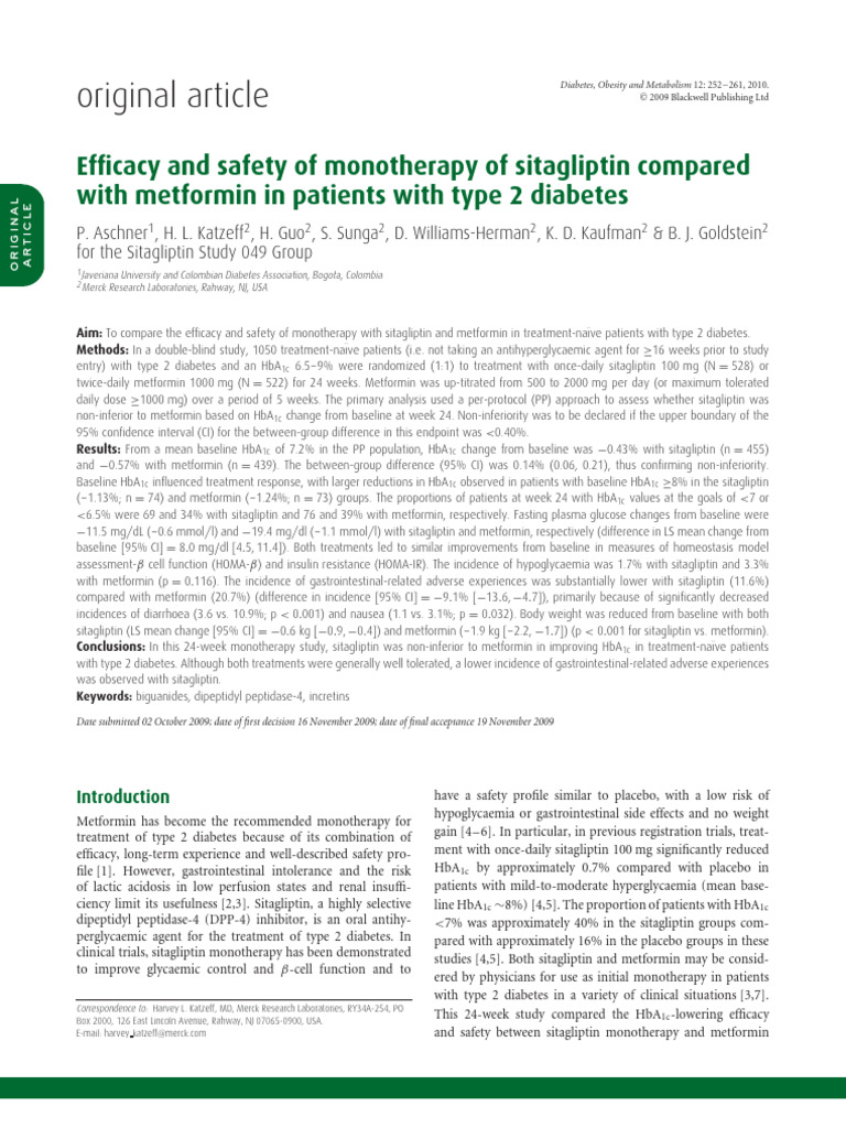 Diabetes Obesity Metabolism - 2010 - Aschner | PDF