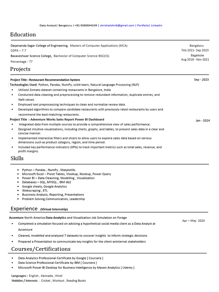 Shrishail Resume New | PDF