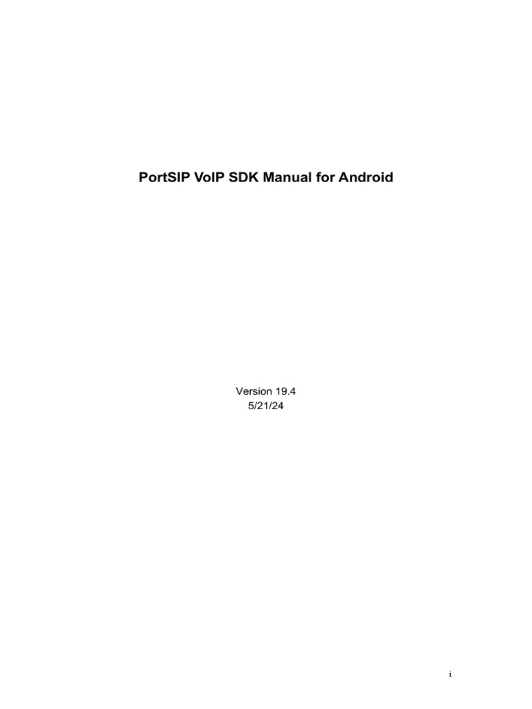 Portsip Voip SDK User Manual Android | PDF