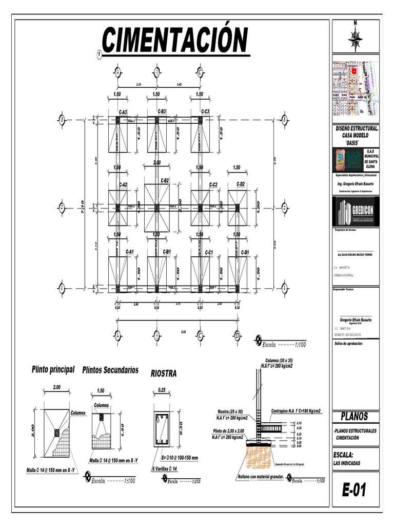 Planos Estructurales E 01 Casa Modelo-Modelo | PDF | Ingeniería